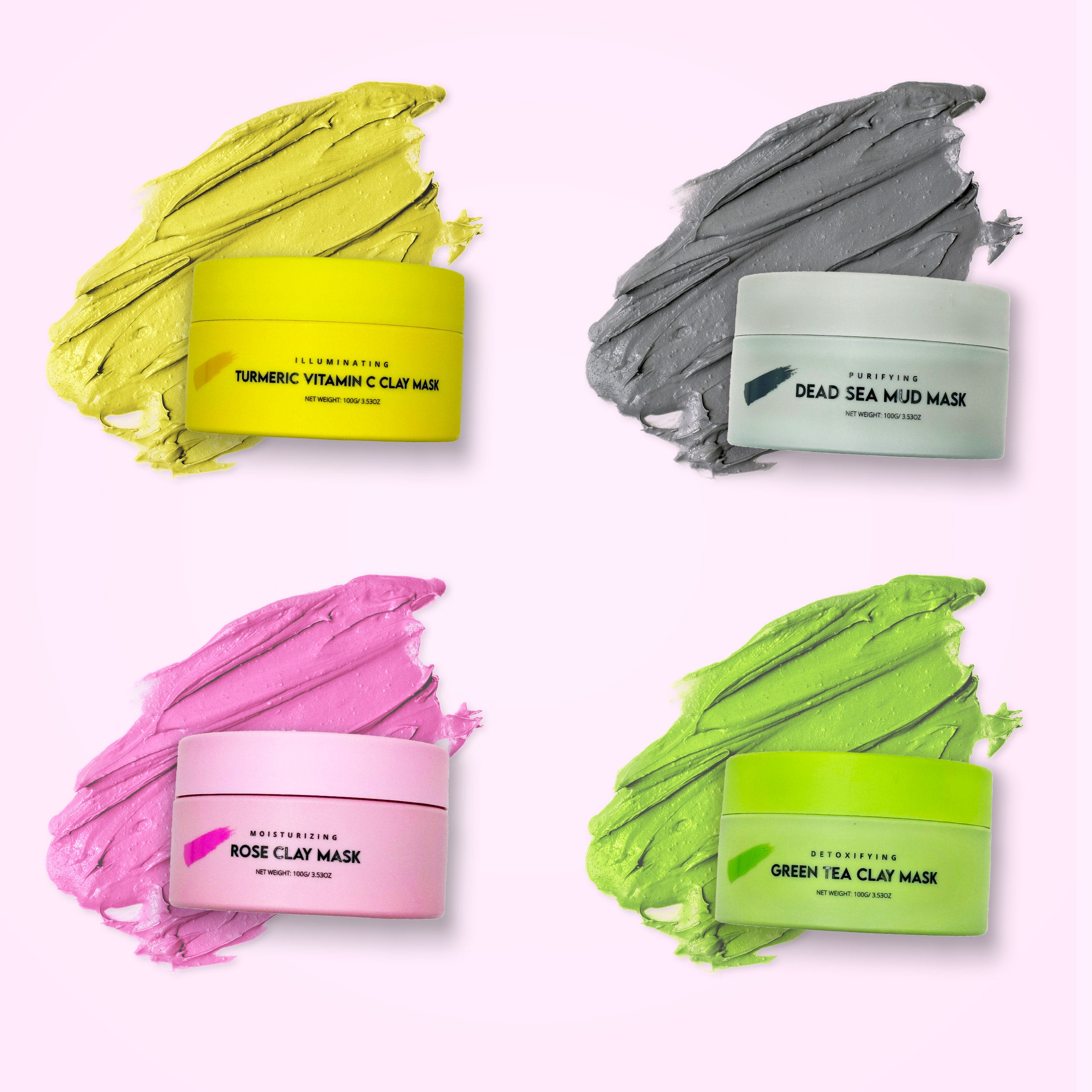 Detoxifying Clay Face Mask | 4 Flavor Clay Mask Jar for Pore Cleansing