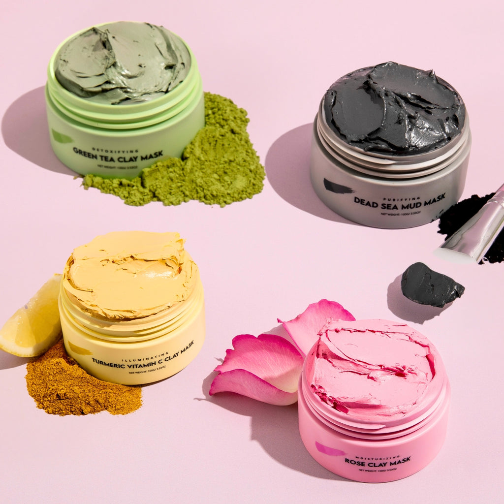Detoxifying Clay Face Mask | 4 Flavor Clay Mask Jar for Pore Cleansing