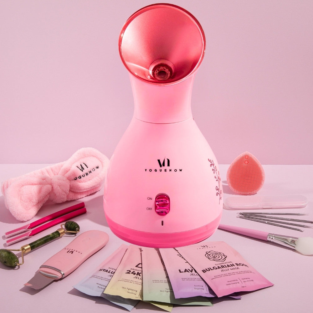 Facial Steamer Spa Kit | Face Steamer Humidifier | 17 Free Products