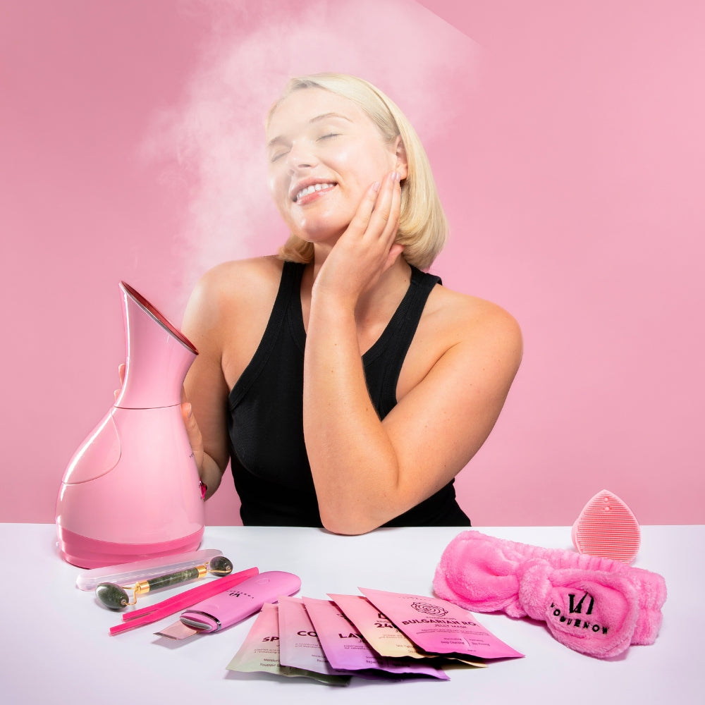 Facial Steamer Spa Kit | Face Steamer Humidifier | 17 Free Products